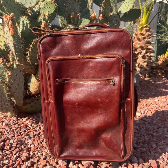 VOYAGER/LEATHER | Other | Handmade Natural Leather Italian Luggage Bag ...